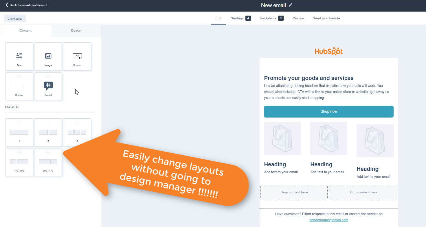 Hubspot tool sneak peak: Drag and drop editor for email coming soon!